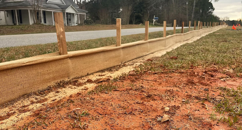 WattleFence™ : Combines Wattles & Silt Fence to Contain Sediment